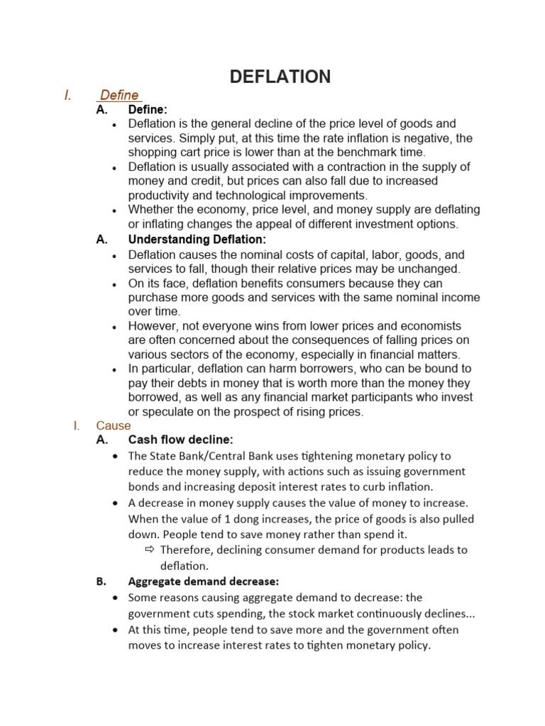 Deflation | PDF | Deflation | Money