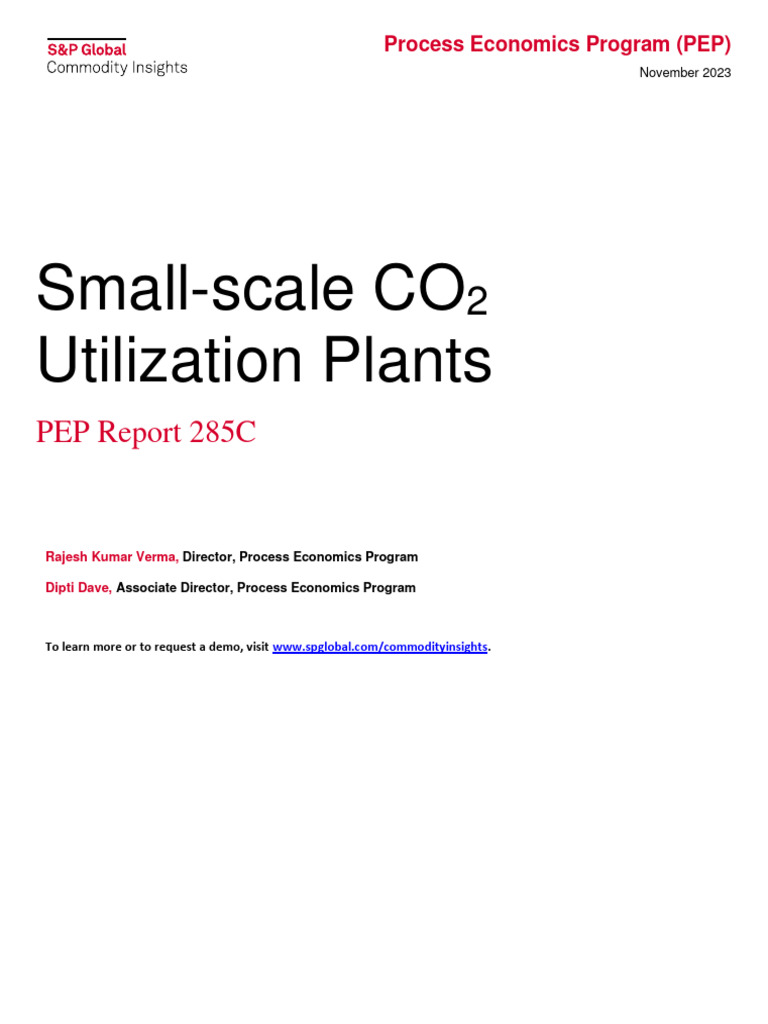 PEP Report On Small Scale CO2 Utilization Plants 1701072912 | PDF ...