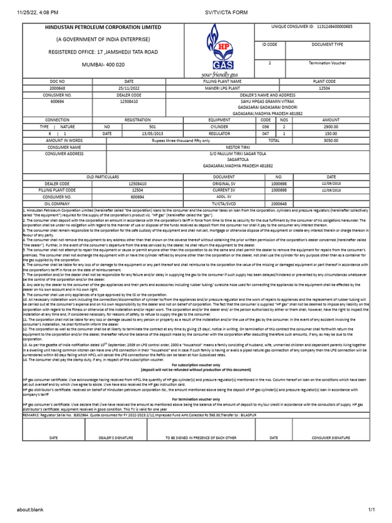 SV - TV - Cta Form | Download Free PDF | Corporations | Private Law