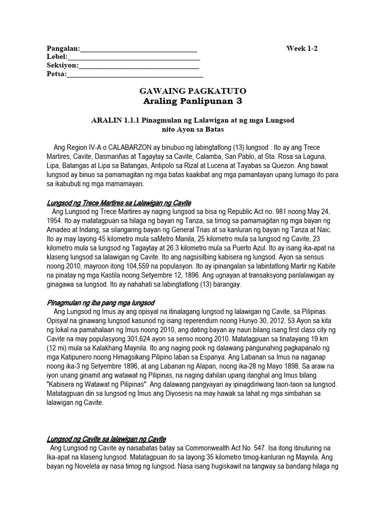 AP Activity Sheets Q1 | PDF