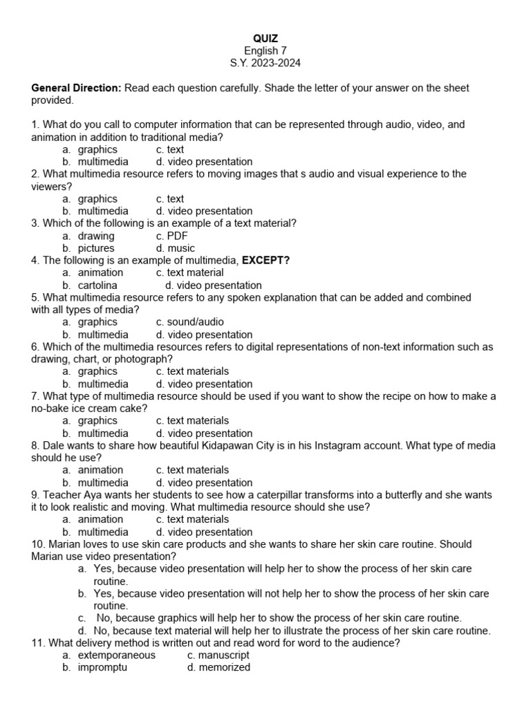 QUIZ Module 1 and 2 | PDF | Multimedia | Graphics