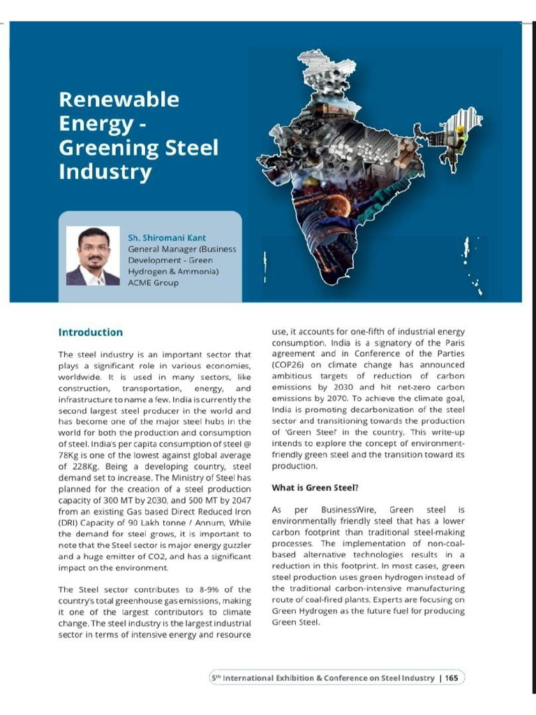 Renewable Energy Greening Steel Industry 1691905720 | PDF