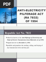 Anti-Pilferage Law Ra 7832 | PDF | Public Utility | Regulatory Compliance