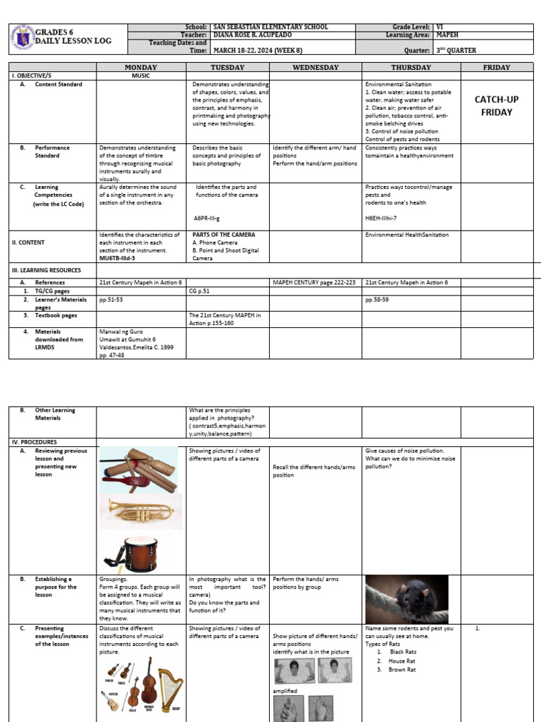 DLL Mapeh 6 Q3 W10 | PDF