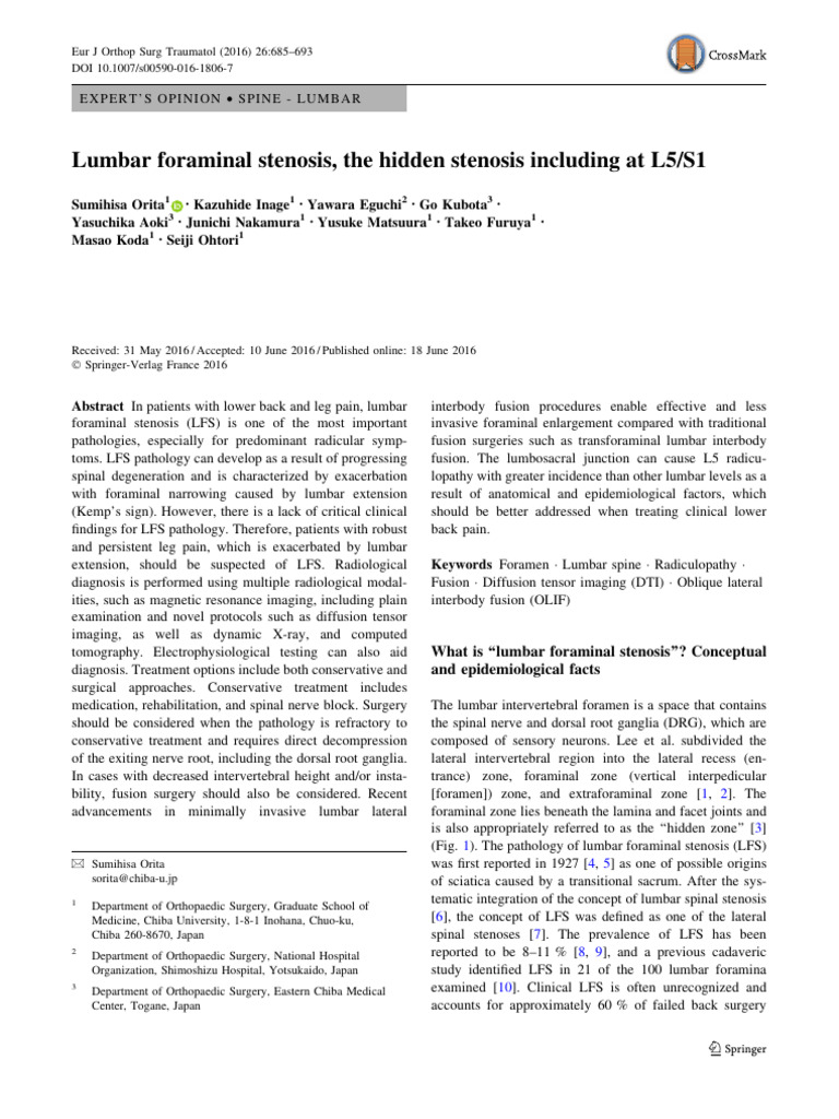 LSS | PDF | Vertebra | Medicine