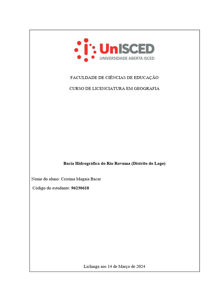 Bacia Do Rovuma | Download grátis PDF | Bacia hidrográfica | Erosão