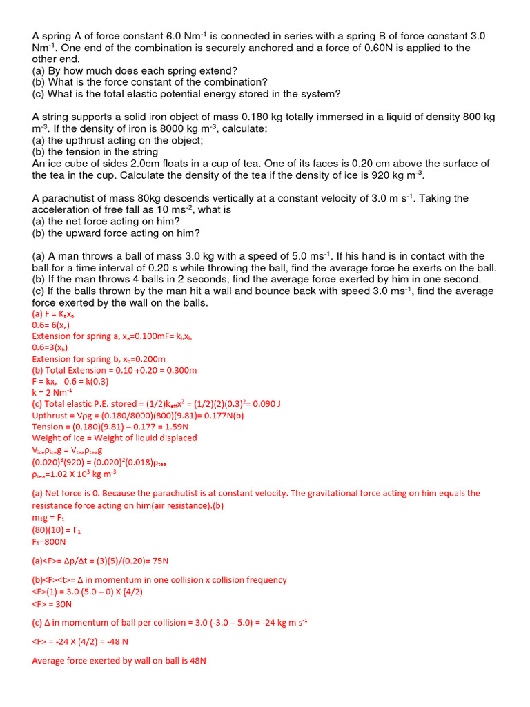 Mini Phy | PDF | Gases | Force
