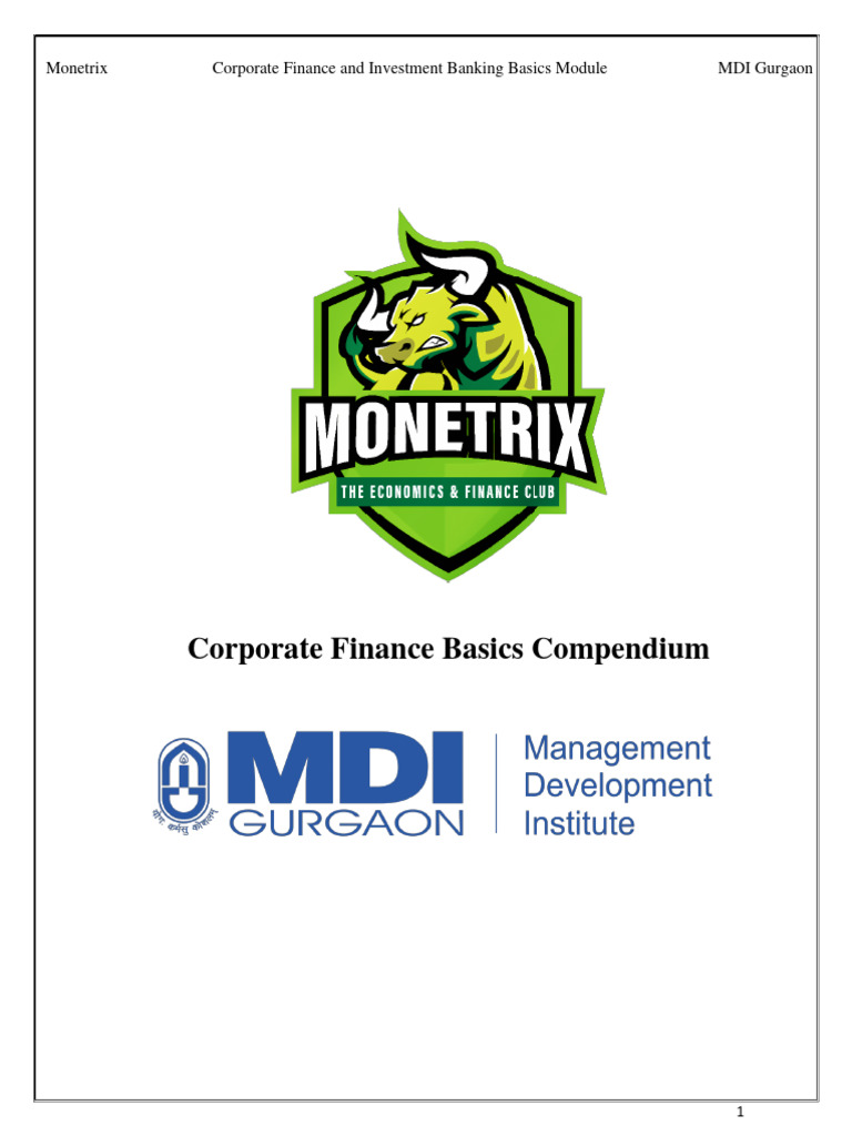 Corporate Finance Basics | PDF | Net Present Value | Capital Budgeting Corporate Finance Basics | PDF | Net Present Value | Capital Budgeting