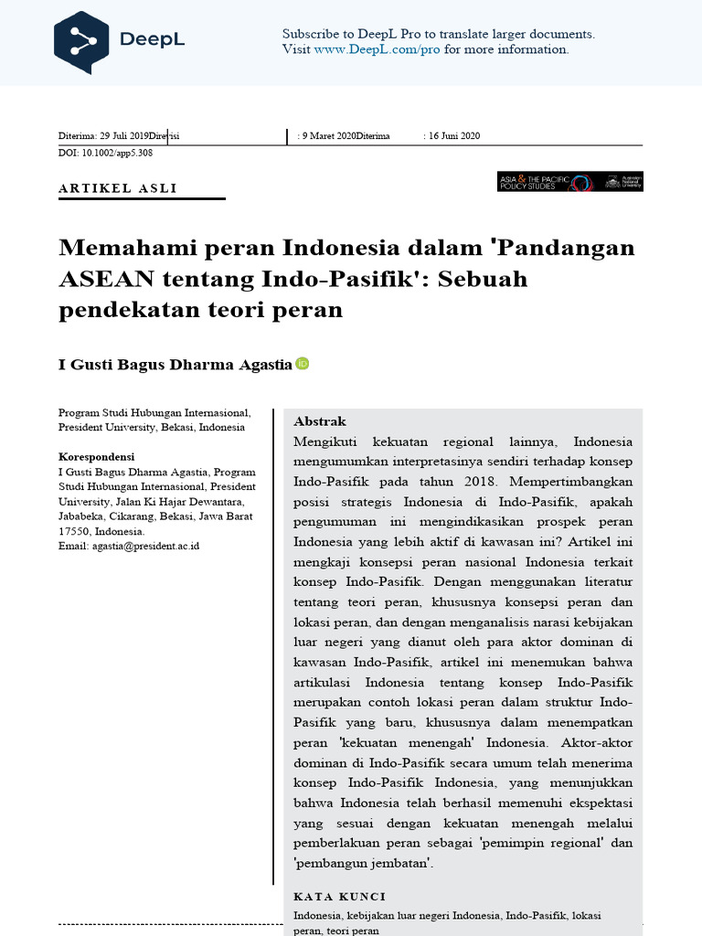 Understanding Indonesia's Role in The ASEAN Id | PDF