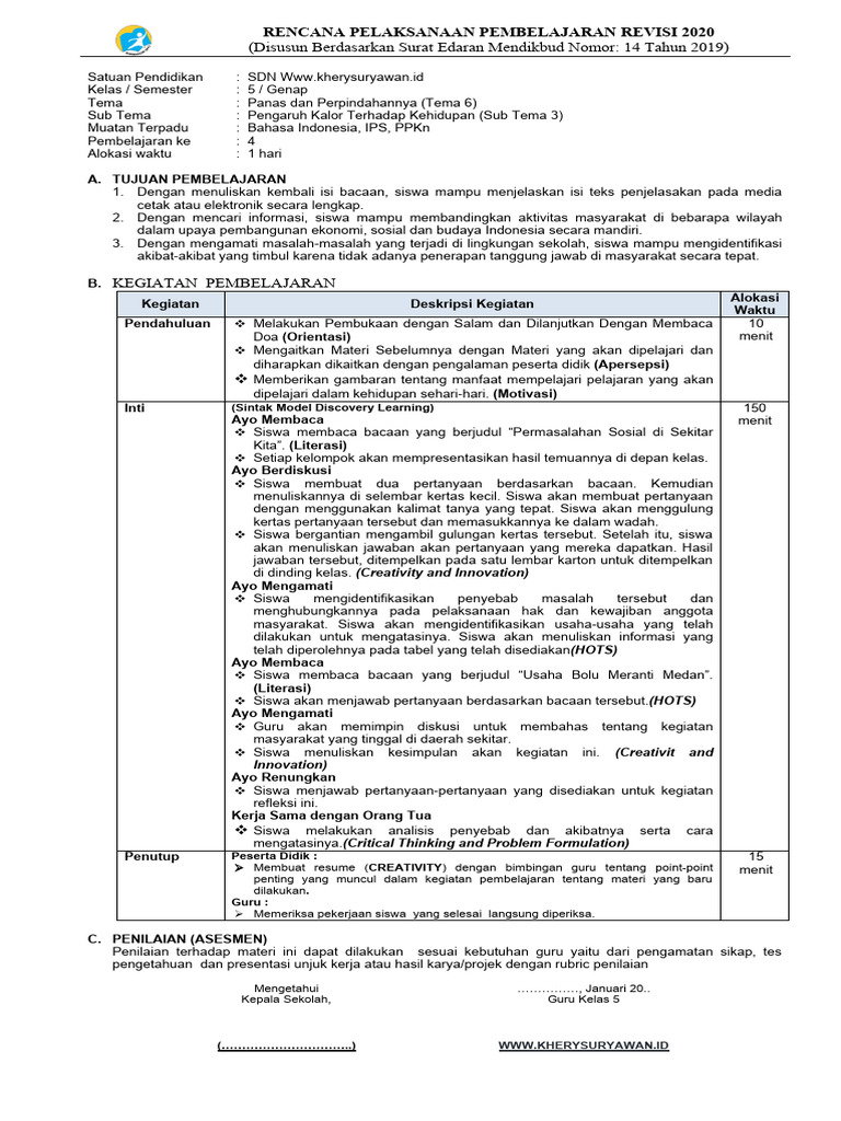 Disusun Berdasarkan Surat Edaran Mendikbud Nomor: 14 Tahun 2019 | PDF