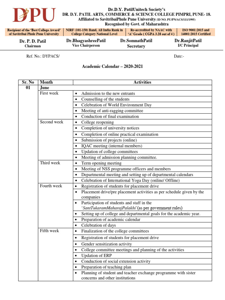 Academic Calendar 2020 2021 1 | PDF | Teachers