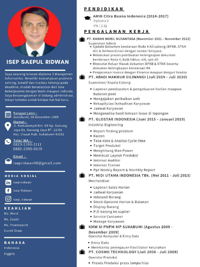CV - Isep S Ridwan | PDF