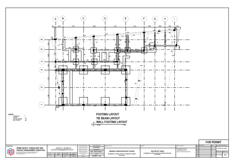 Footing and Tie Beam Layout Details | PDF