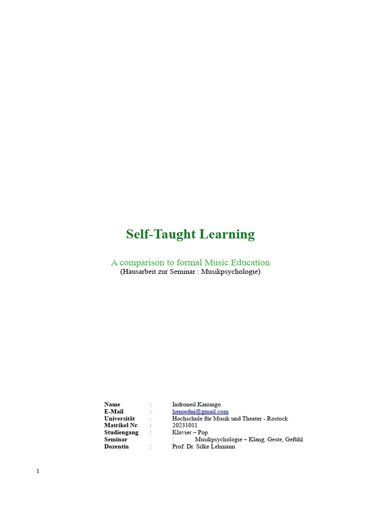 Hausarbeit | PDF | Learning | Motivation