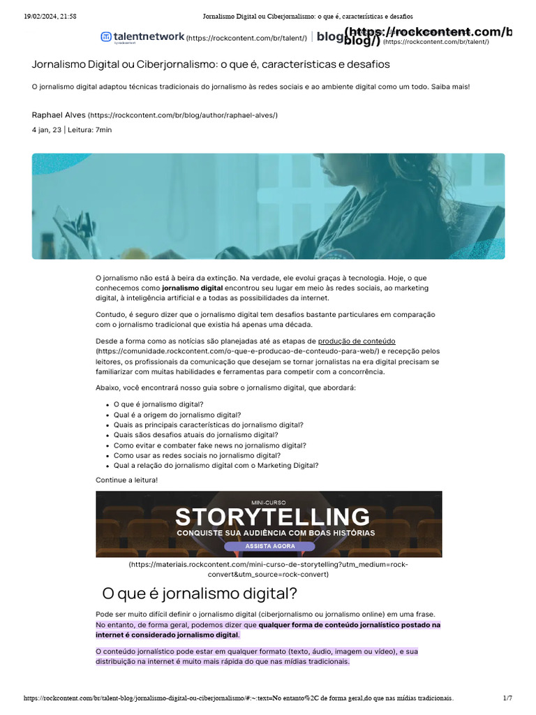 Jornalismo Digital Ou Ciberjornalismo - o Que É, Características e ...