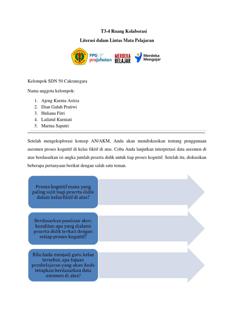 T3-4. Ruang Kolaborasi - Literasi Lintas Mata Pelajaran | PDF