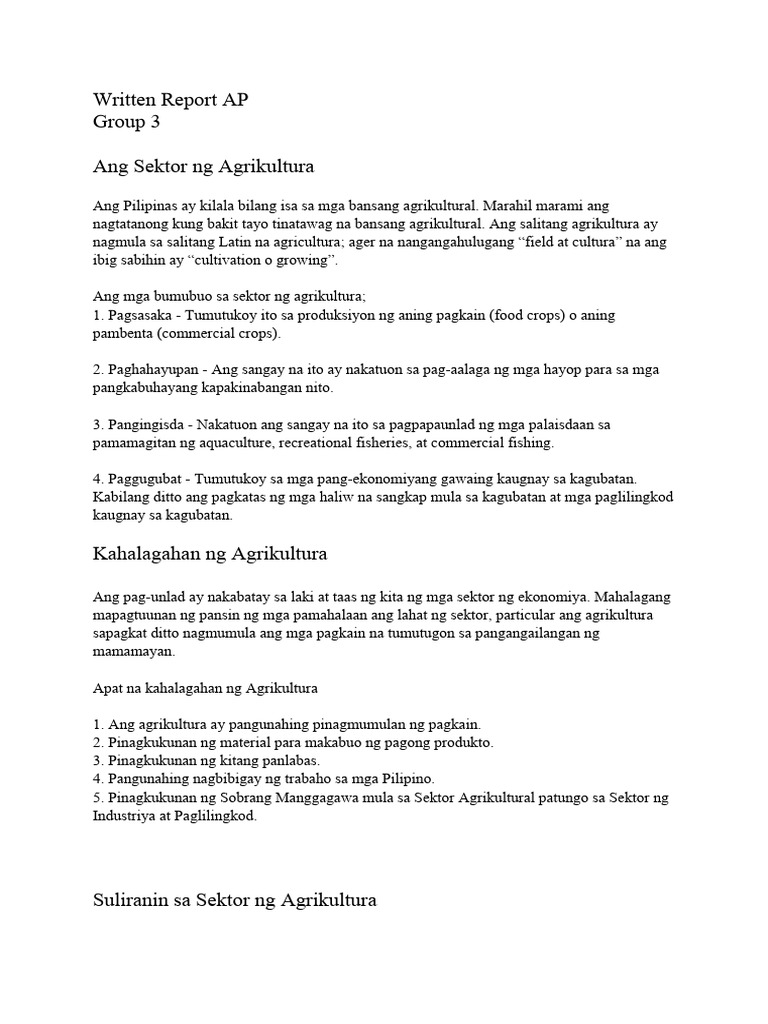 Written Report AP | PDF