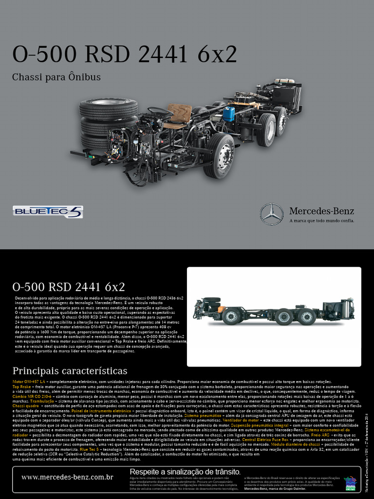 Mercedes-Benz O-500RSDD 2441 6x2 | PDF | Motores | Eixo