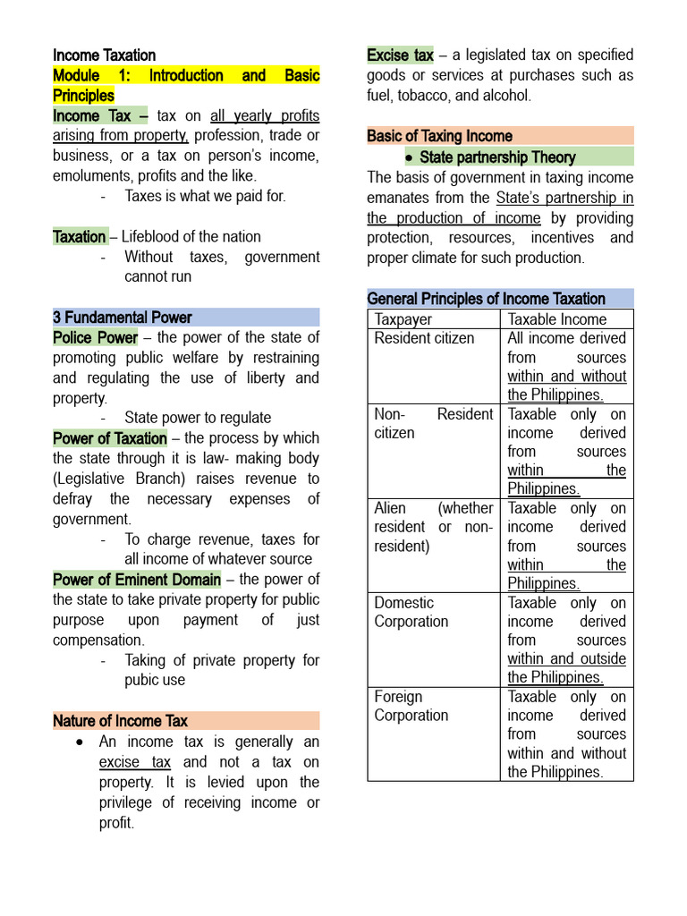 Income Taxation | PDF | Taxes | Income