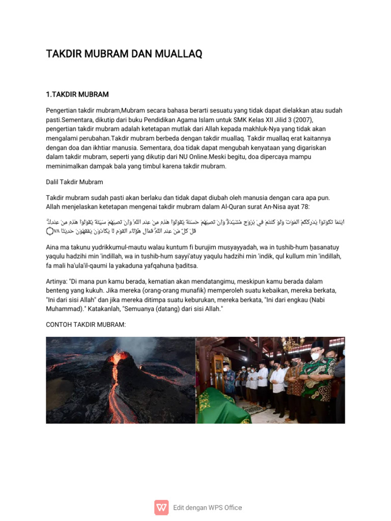 Takdir Mubram dan Muallaq dalam Islam | PDF