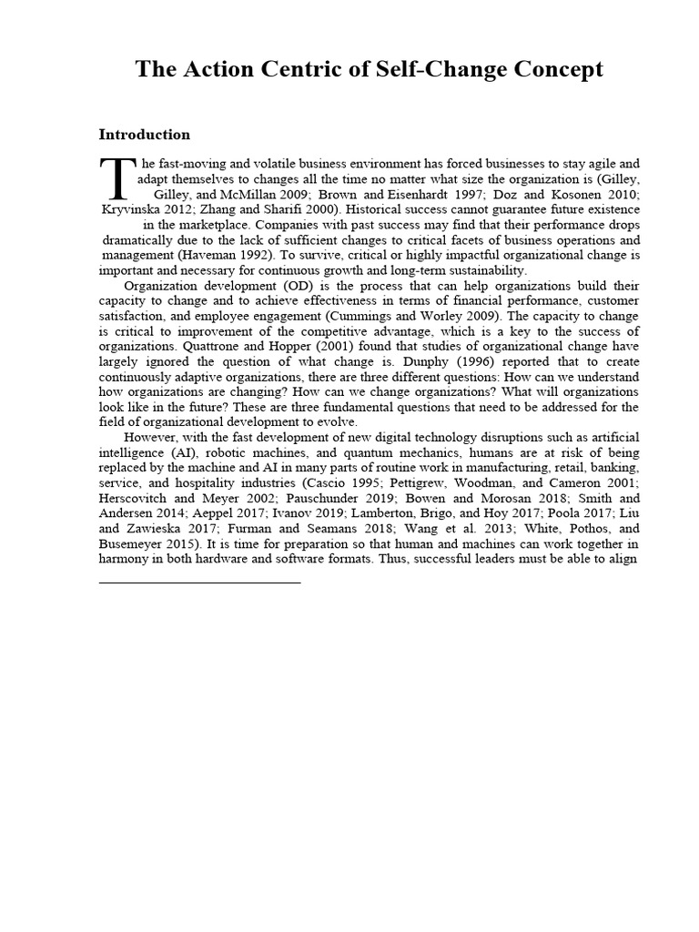 The Action Centric of Self-Change Concept | PDF | Organizational ...