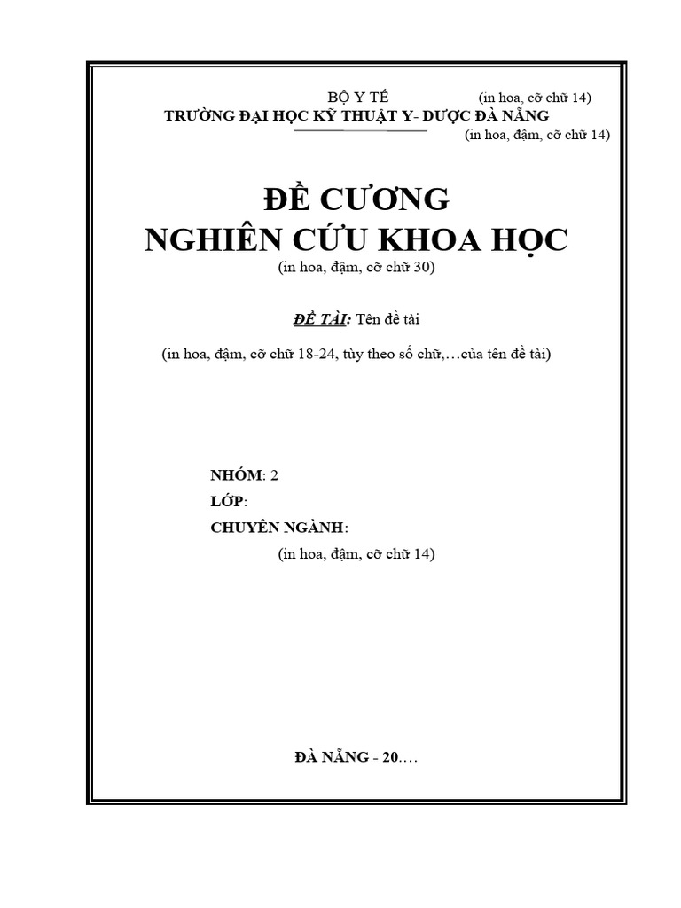 MAU HUONG DAN DE CUONG NGHIEN CUU KHOA HỌC | PDF