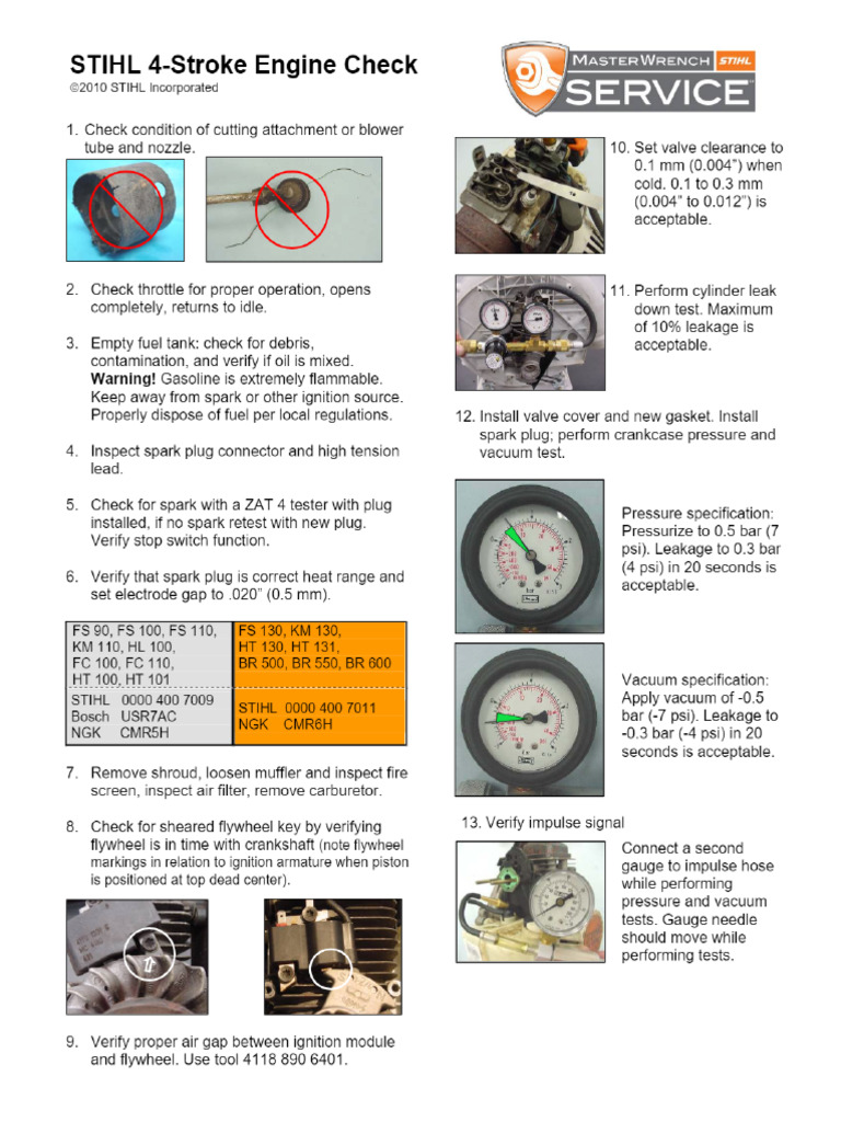 STIHL 4-Stroke Engine Check | PDF