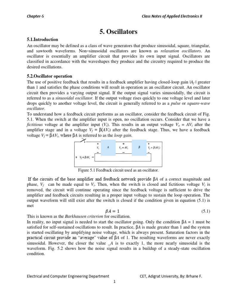 Oscillators | Download Free PDF | Electronic Oscillator | Amplifier