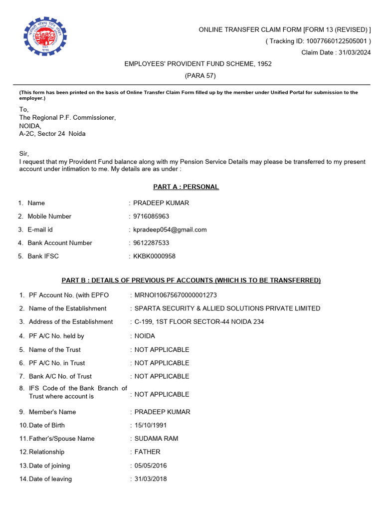 FORM13 | PDF | Employee Benefits | Personal Finance