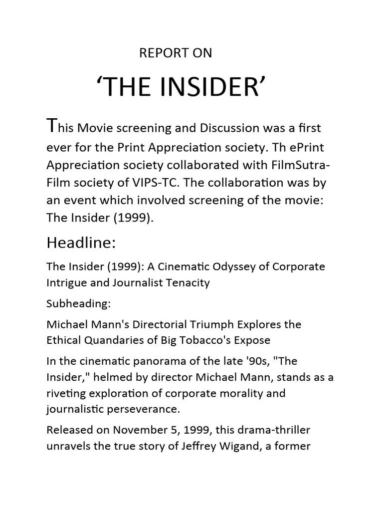 Report Theinsider Vips As | PDF
