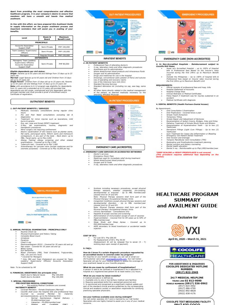 Vxi Global Holdings B V (Philippines) Guidebook | PDF | Hospital | Physical Examination