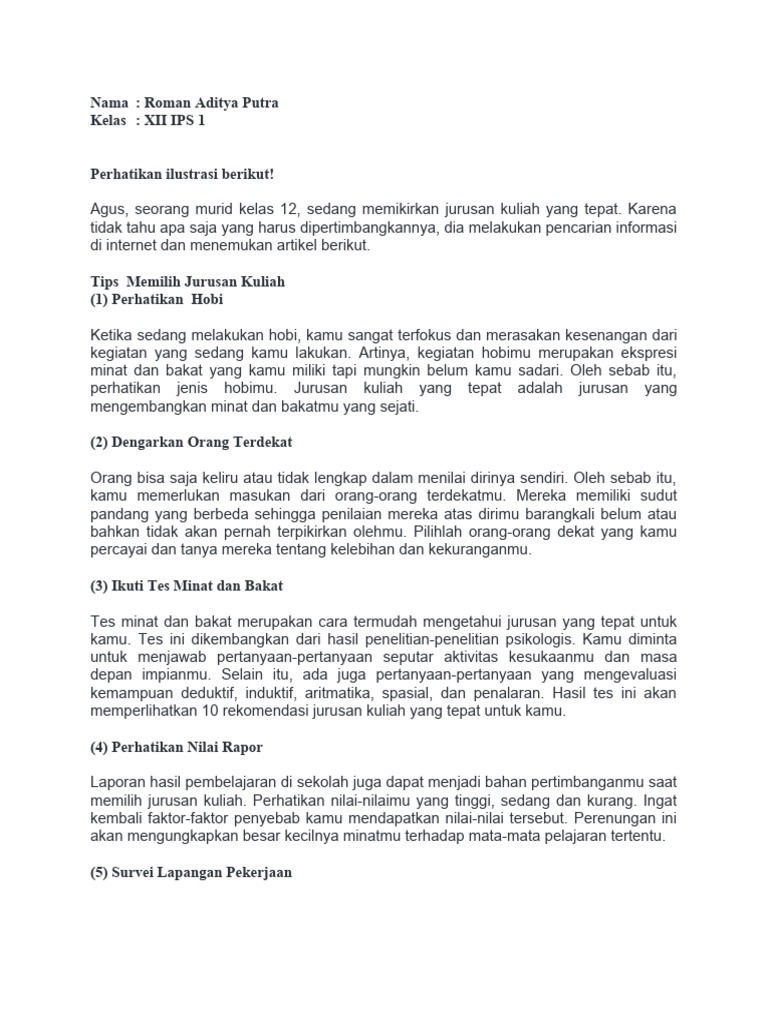 LKPD Artikel Roman Aditya Putra XII IPS 1 | PDF