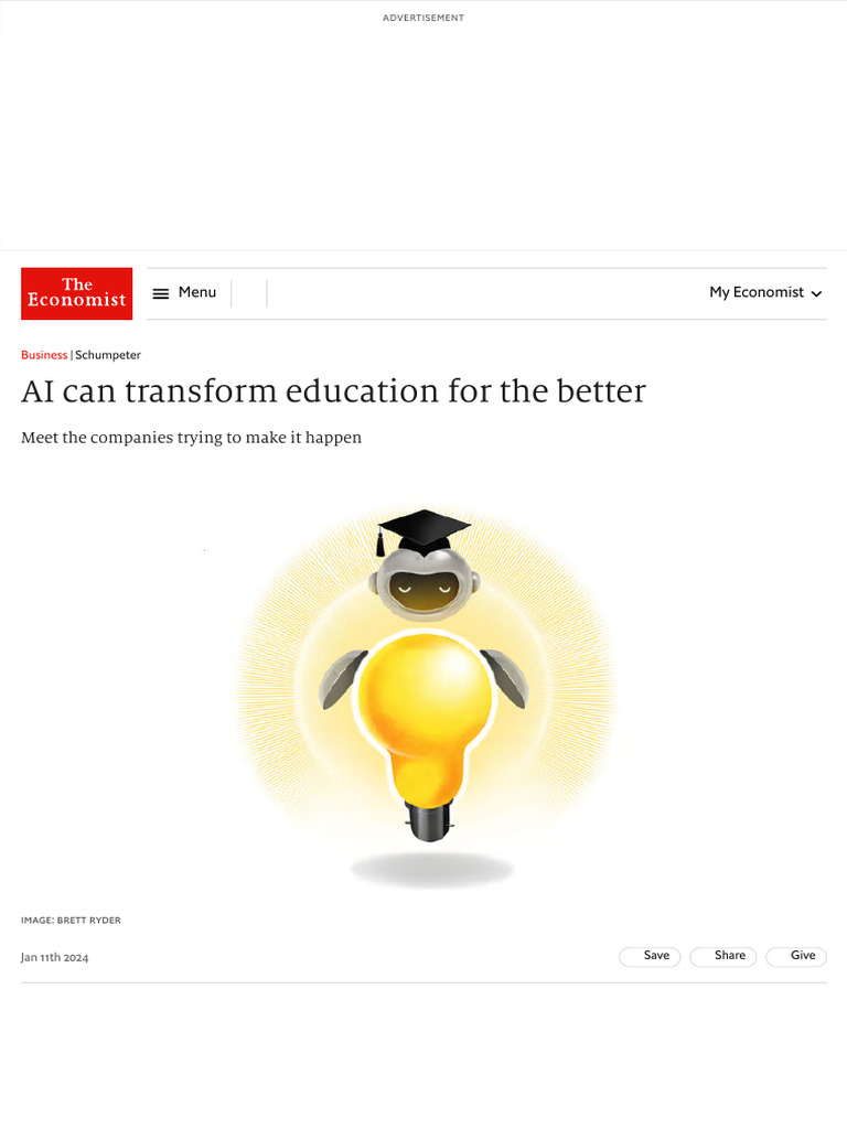 AI Can Transform Education For The Better | PDF | The Economist ...