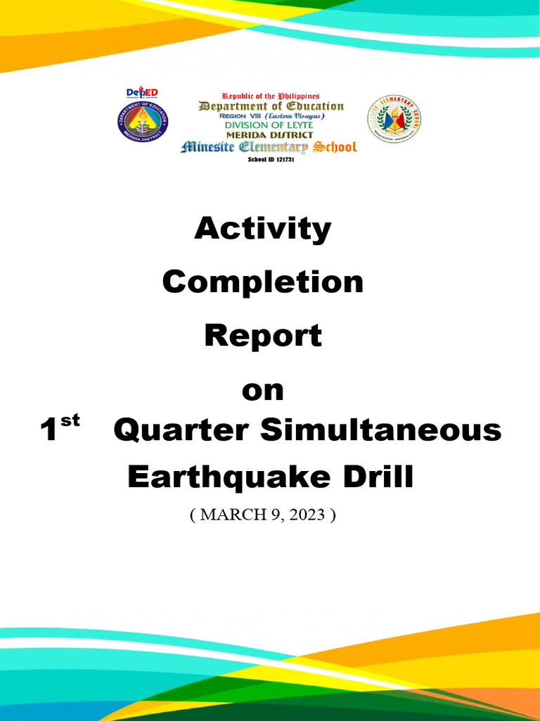 1st Quarter Earthquake Drill Report | PDF | Emergency Management