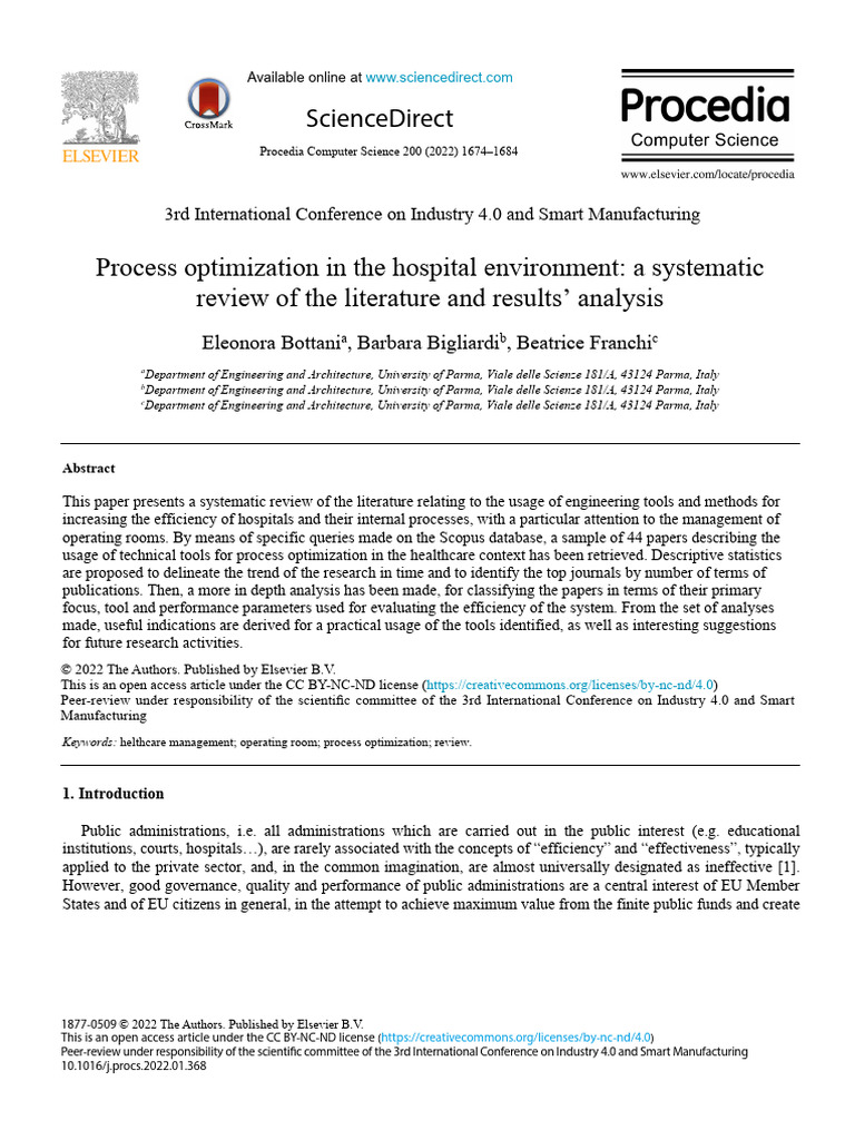 Hospital Process Optimization Review | PDF | Simulation | Surgery