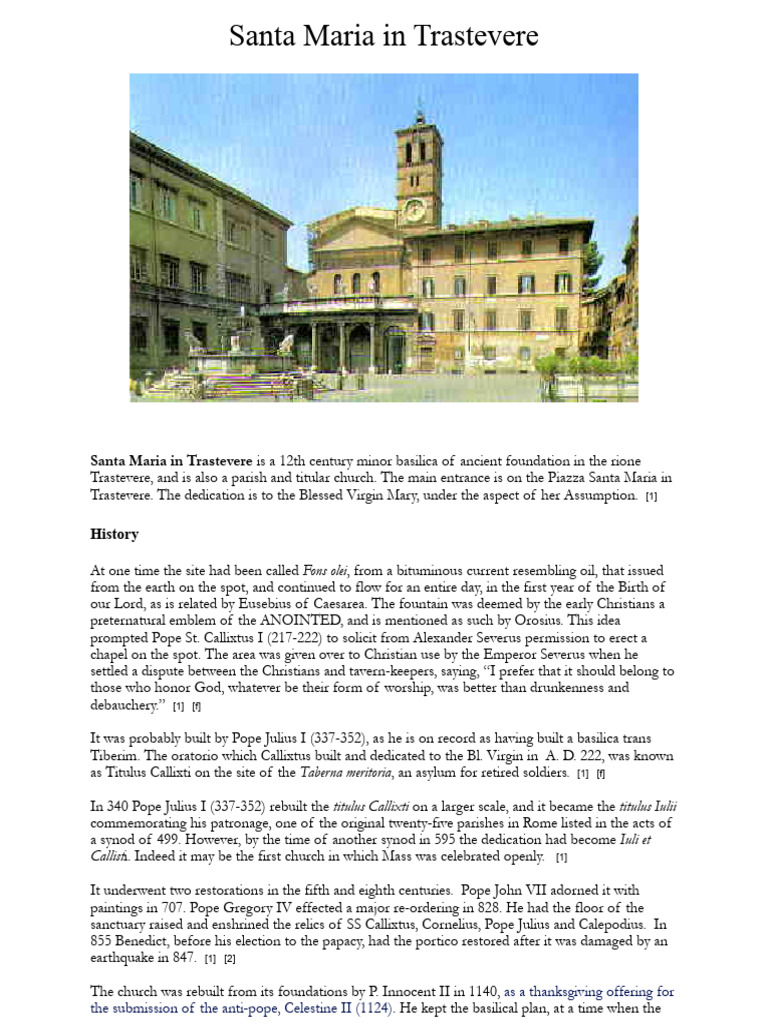 009-Santa Maria in Trastevere | PDF
