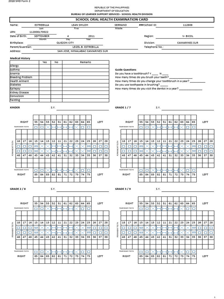 Dental Chart | PDF | Human Tooth | Dentistry