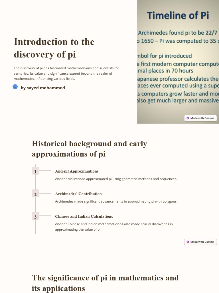 Introduction to the Discovery of Pi | PDF | Pi | Geometry