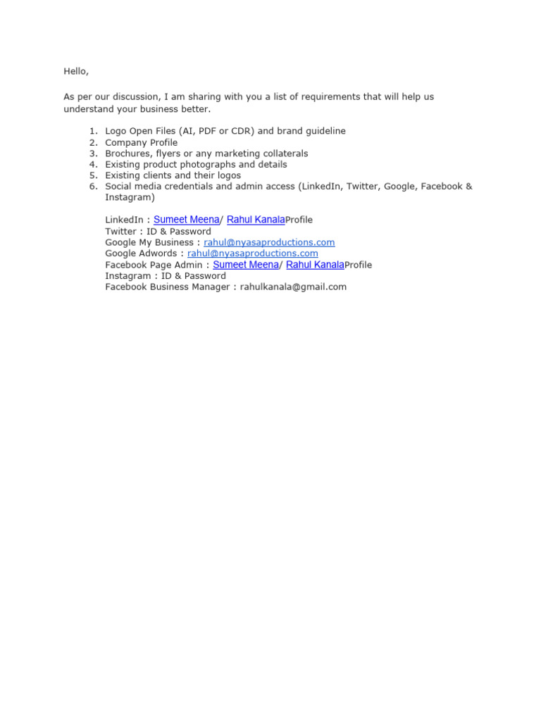 New Client - Onboarding Details | PDF | Computers