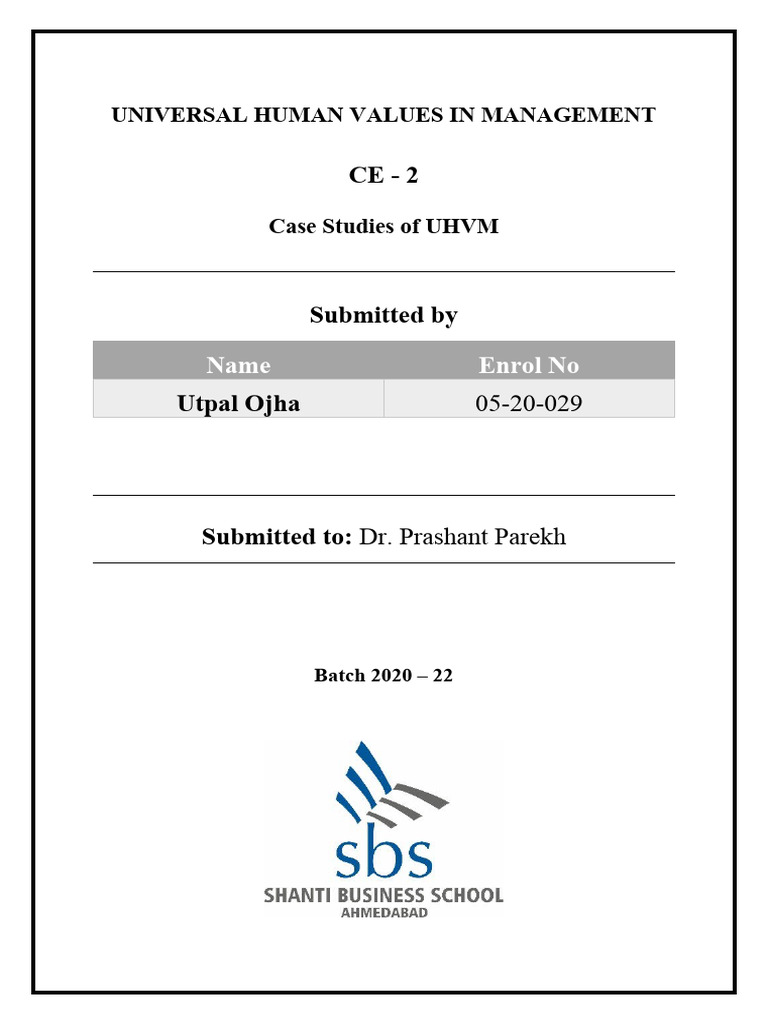 Ce2 - Uhvm - 05-20-029 - Utpal Ojha | PDF | Integrity | Justice