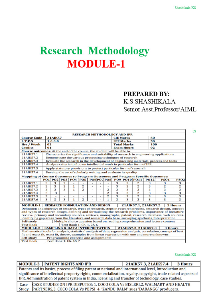 Mod 1 RM | PDF | Sampling (Statistics) | Survey Methodology