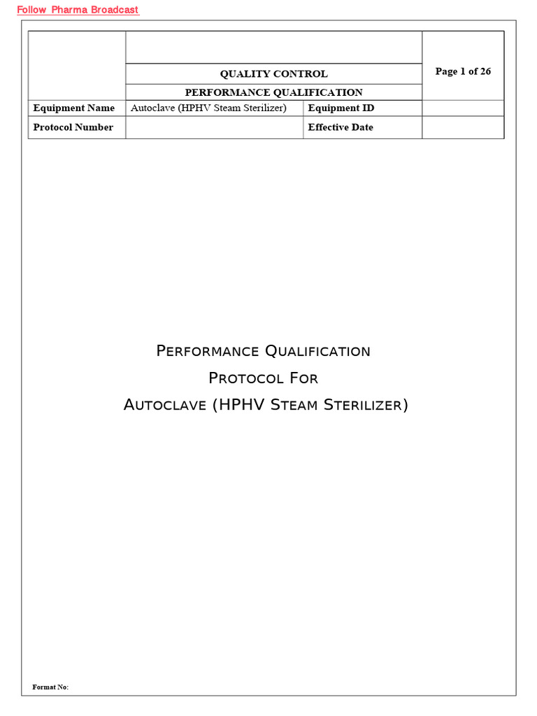 PQ Autoclave | PDF | Sterilization (Microbiology) | Quality Assurance