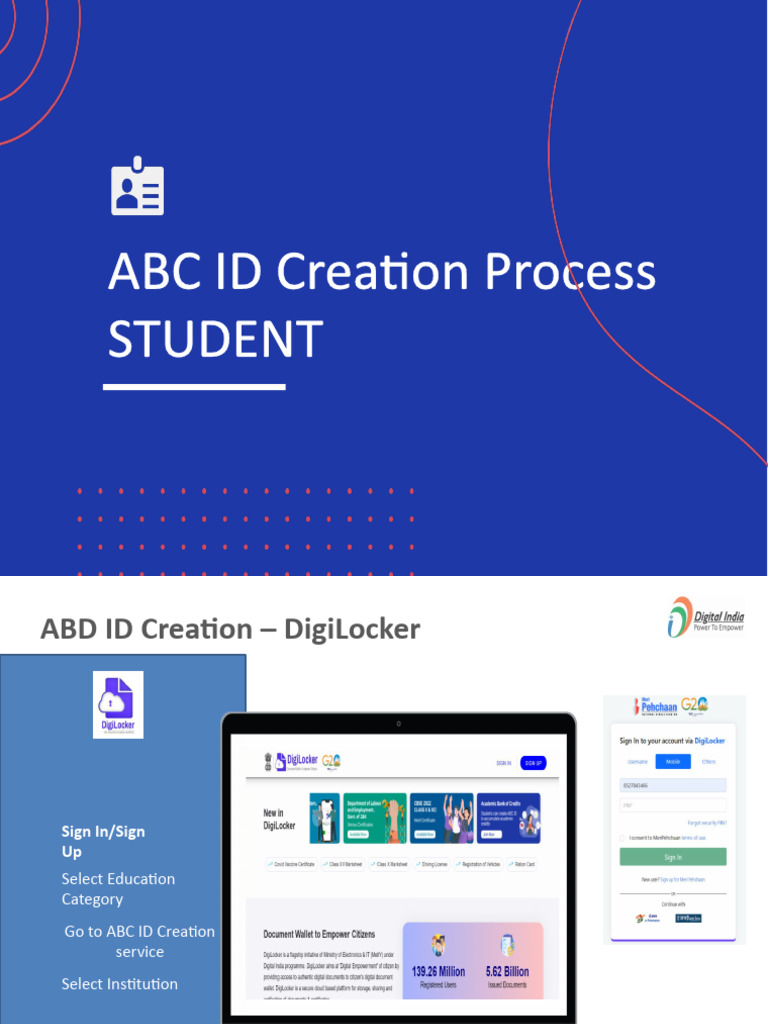 ABC ID Creation For Students | PDF