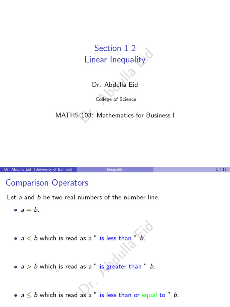 Understanding Linear Inequalities | PDF | Inequality (Mathematics ...