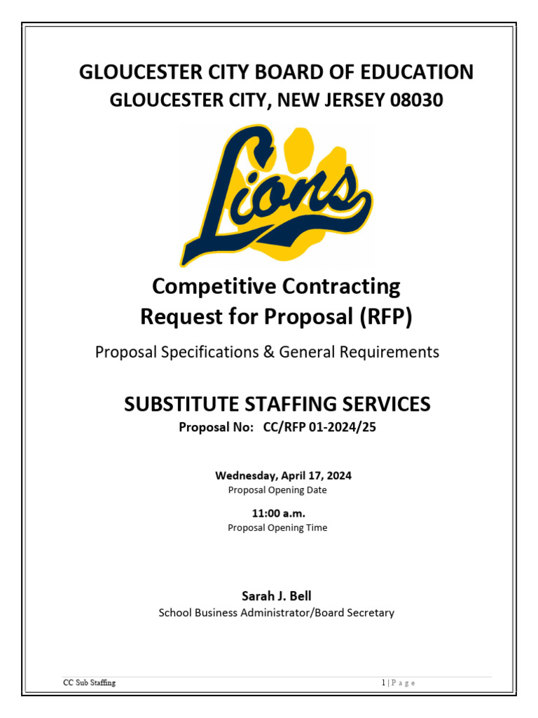 Gloucester City SS RFP 2024 25 | PDF | Insurance | Indemnity