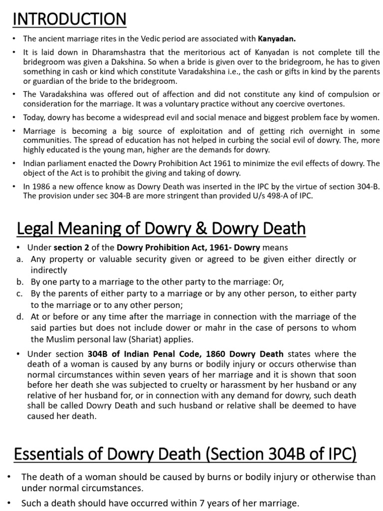 DOWRY DEATH PPT (1-2feb 24) | PDF | Burden Of Proof (Law) | Criminal Law