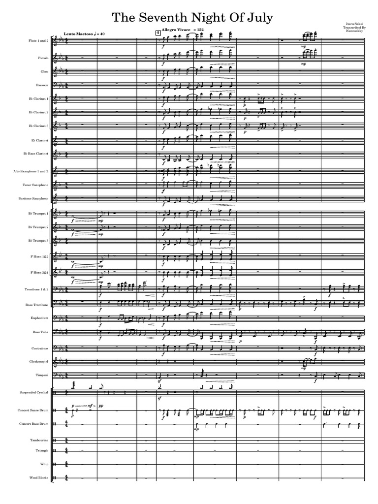 The Seventh Night of July | PDF | Saxophone | Musical Instruments