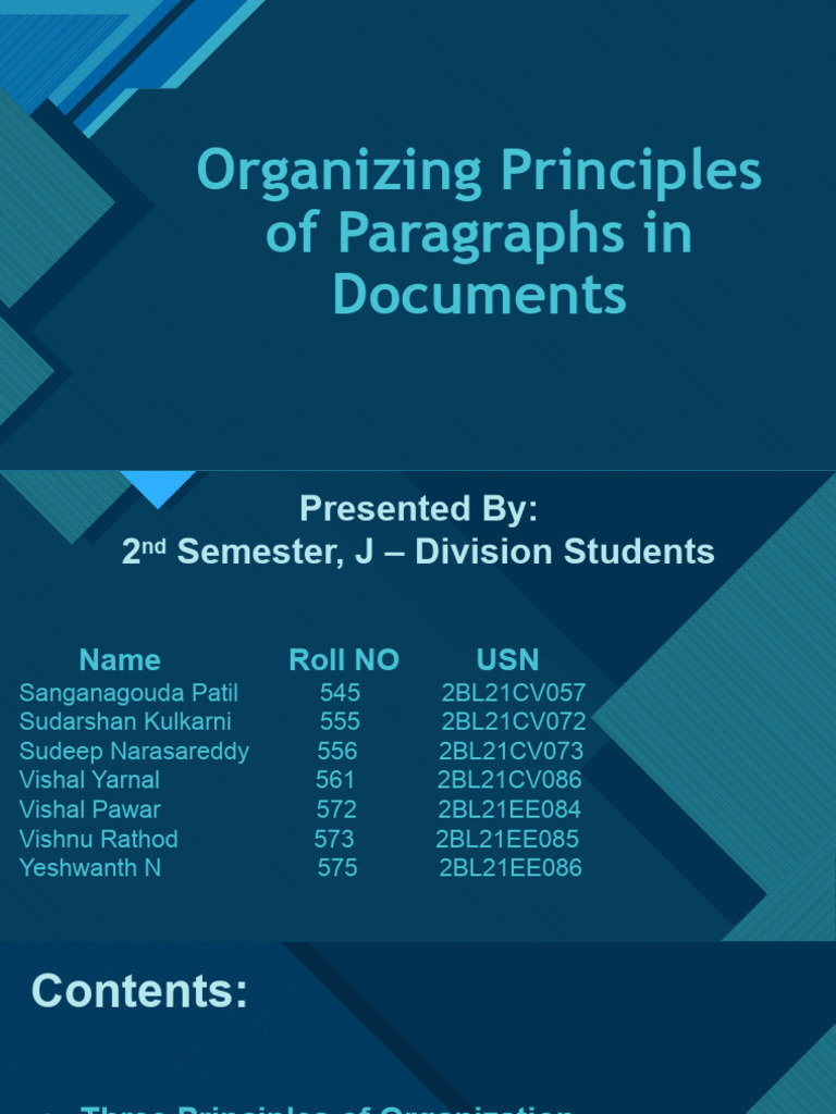 Organizing Principles of Paragraphs in Documents | PDF | Abstract (Summary) | Paragraph