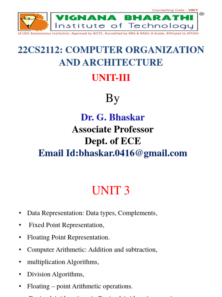 COA UNIT-III PPTs Dr.G.Bhaskar ECE | PDF | Binary Coded Decimal ... COA UNIT-III PPTs Dr.G.Bhaskar ECE | PDF | Binary Coded Decimal ...