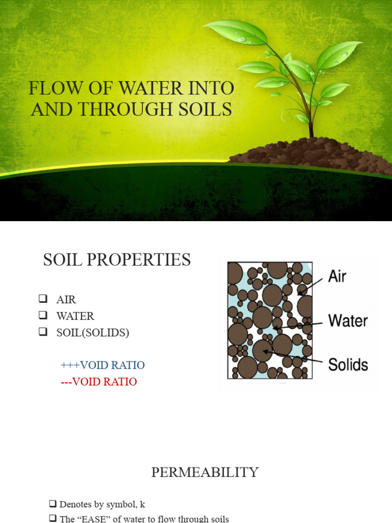 Flow of Water Into and Through Soil | PDF